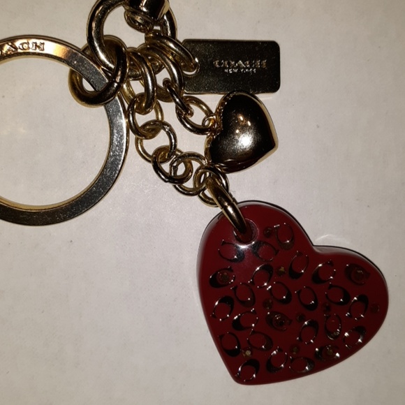 Coach | Accessories | Rare Coach Red Resin Heart Keychain Purse Charm ...
